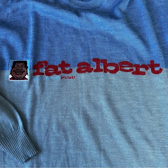 FUBU | Sweaters | Fubu Fat Albert Blue And Red Crewneck Sweater | Poshmark